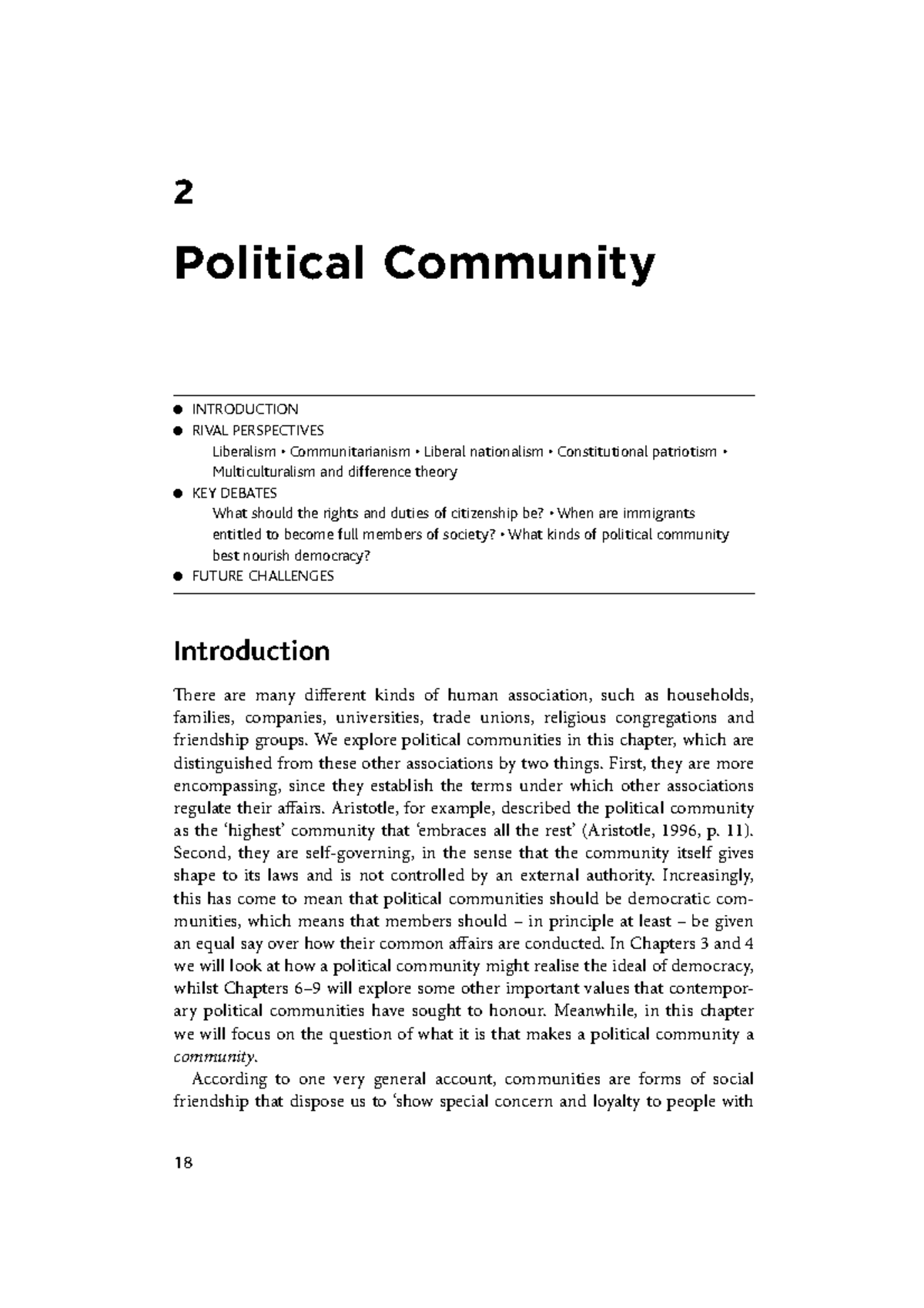 Political community - Lecture - 18 Introduction !ere are many different ...