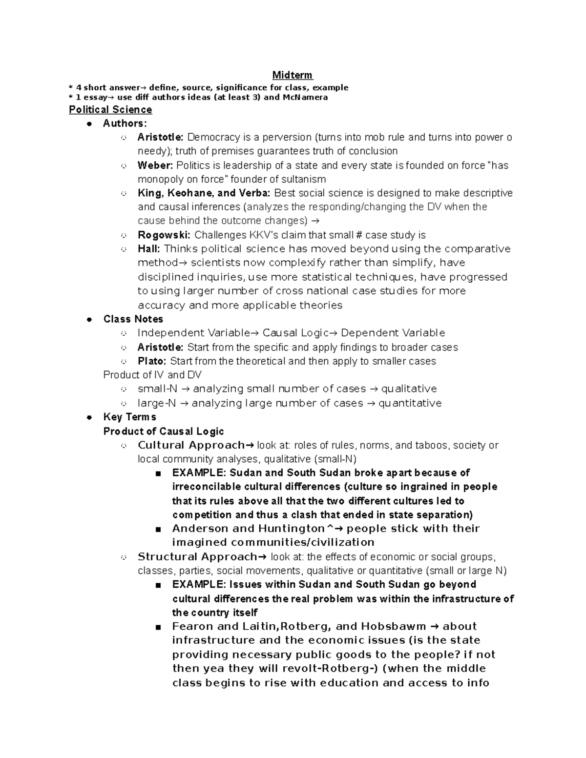CPS Midterm - Midterm * 4 short answer→ define, source, significance ...