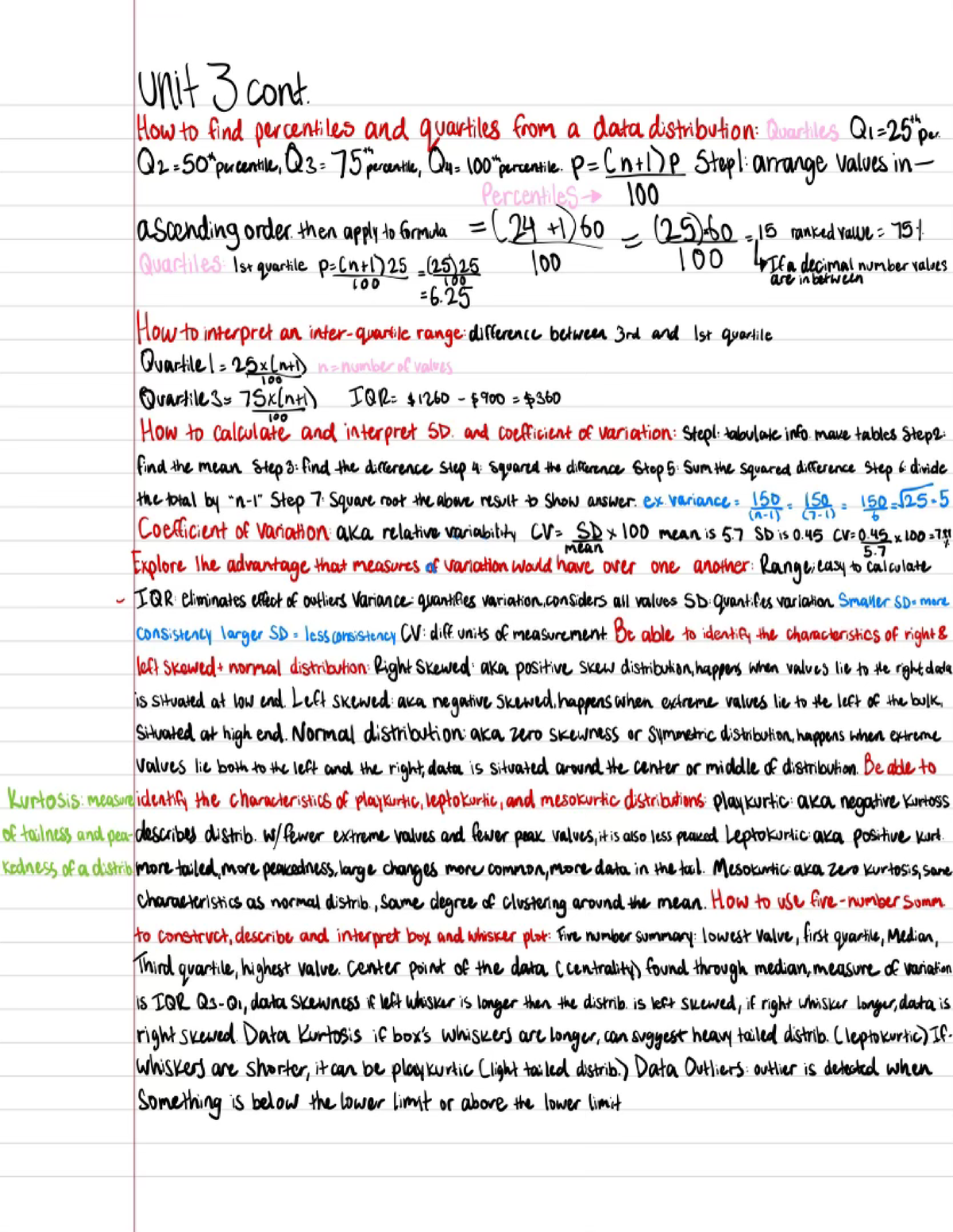 Quantitative Methods-11 - unit 3 cont. How to find percentiles and quartiles from a data - Studocu