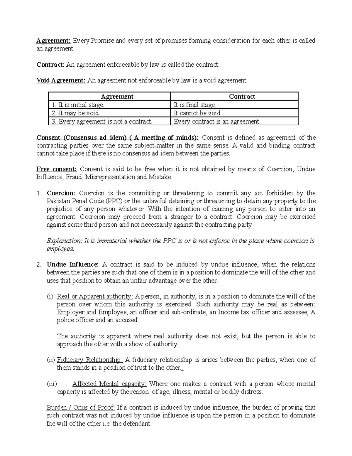 Agreement contract notes - Agreement: Every Promise and every set of ...