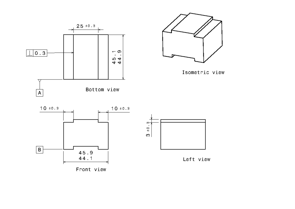 Gd&t milling drawing - Machining - Front view B 1 0 ± 0. 3 4 5. 9 4 4 ...