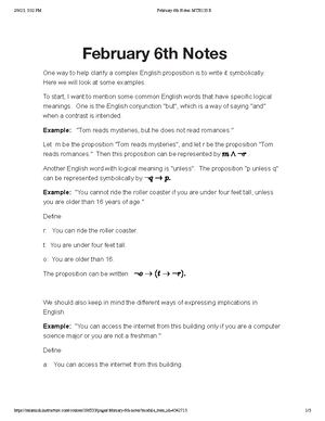 February 3rd Notes - February 3rd Notes Logical operations are involved ...