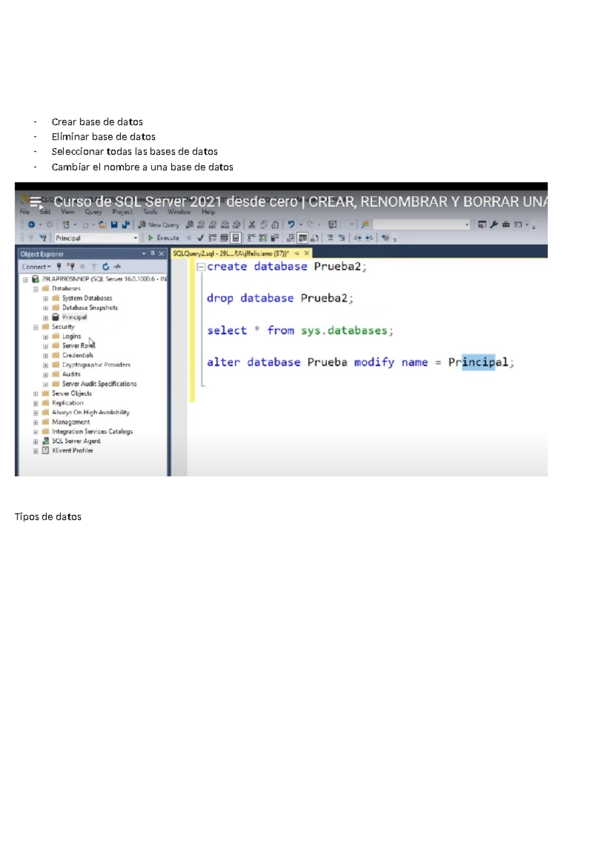 introduccion a tutorial de sql server para principiantes ok okok opk ...
