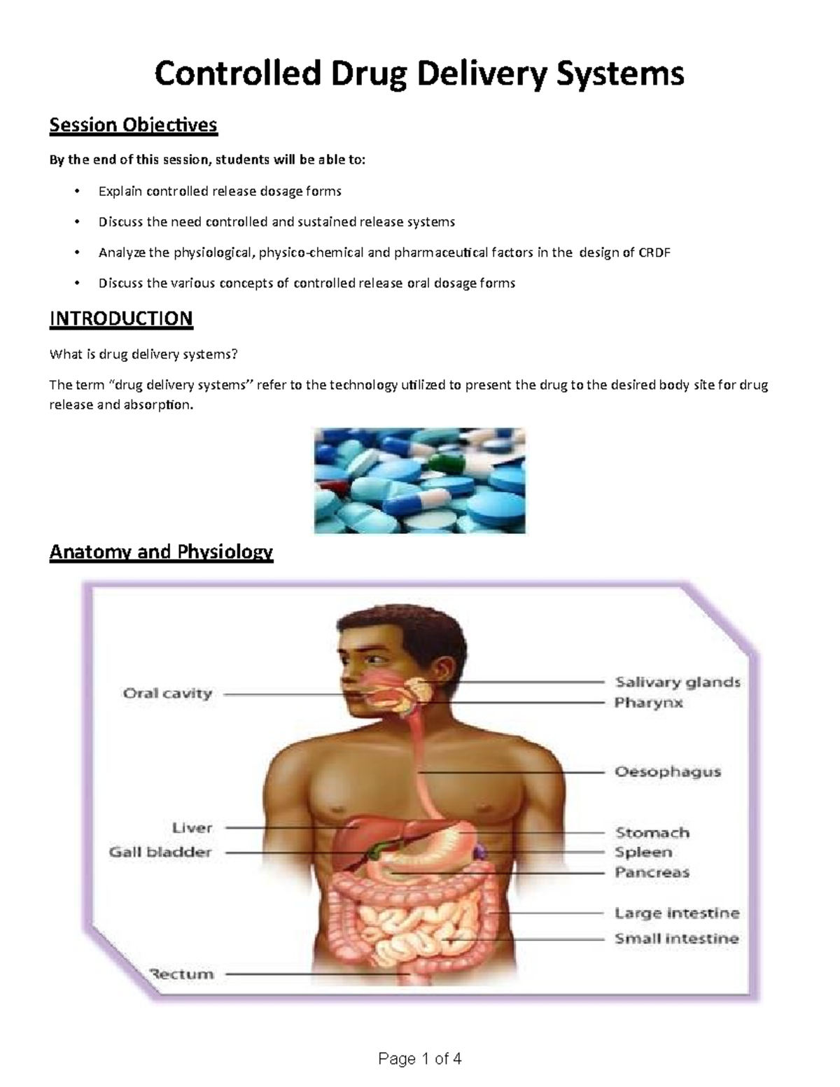 Chapter - 1 Controlled Drug Delivery Systems - Page 1 of 4 Controlled ...