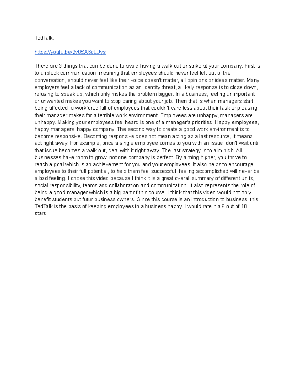 Real world connection - practice materials - TedTalk: youtu/2y8SA6cLUys ...