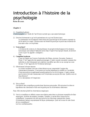 Travail final histoire psy - Introduction à l’histoire de la ...