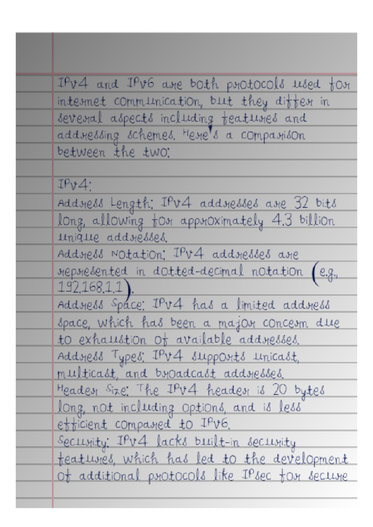 Assignment solution - IPv4 and IPV6 are both protocols used for internet communication, but they ...