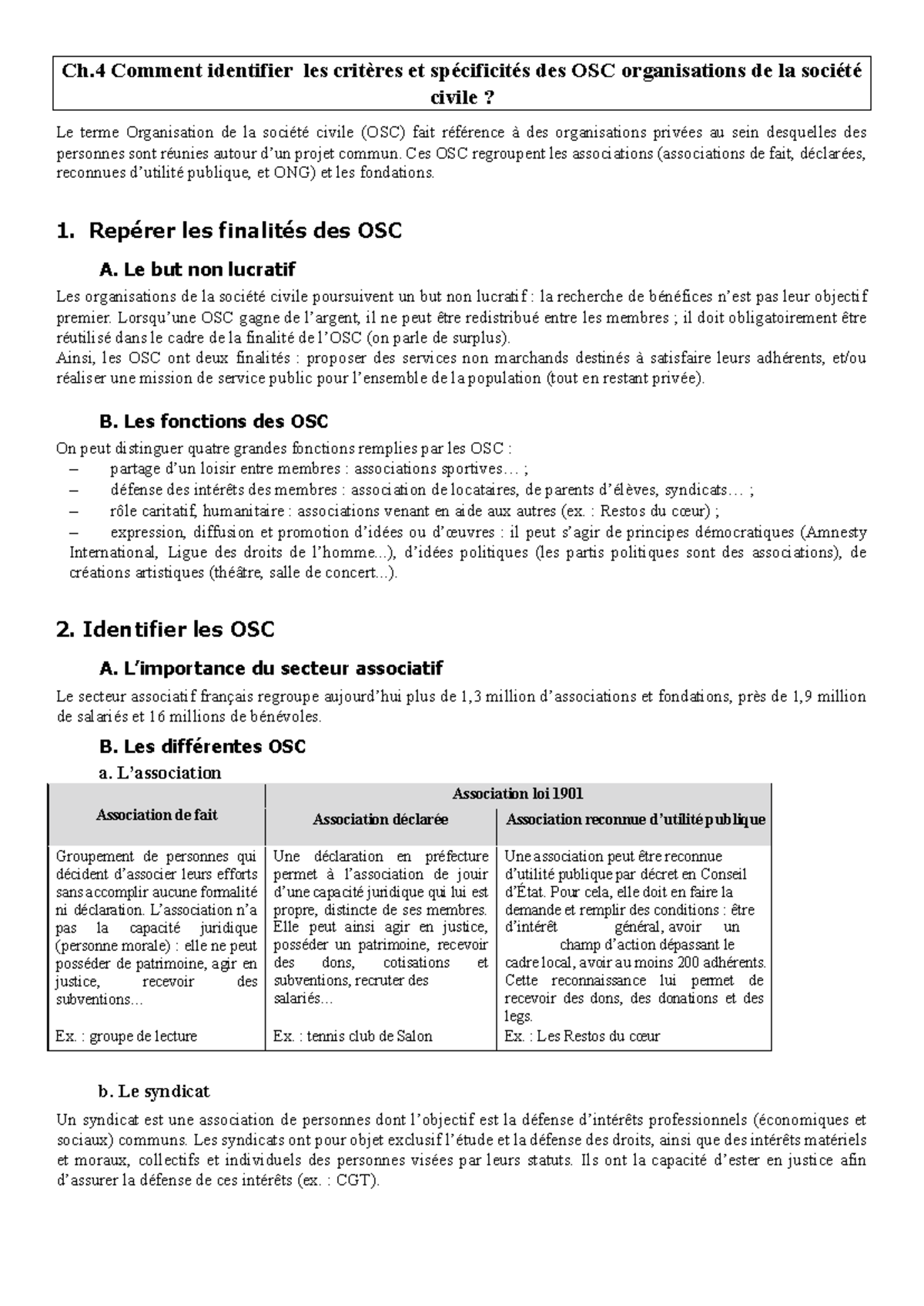 Ch.4 synthèse - FIche lecture - Ch Comment identifier les critères et ...
