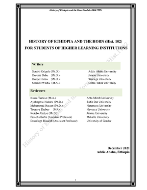 Remedial History Module - WACHEMO UNIVERSITY COLLEGE OF SOCIAL SCIENCE ...