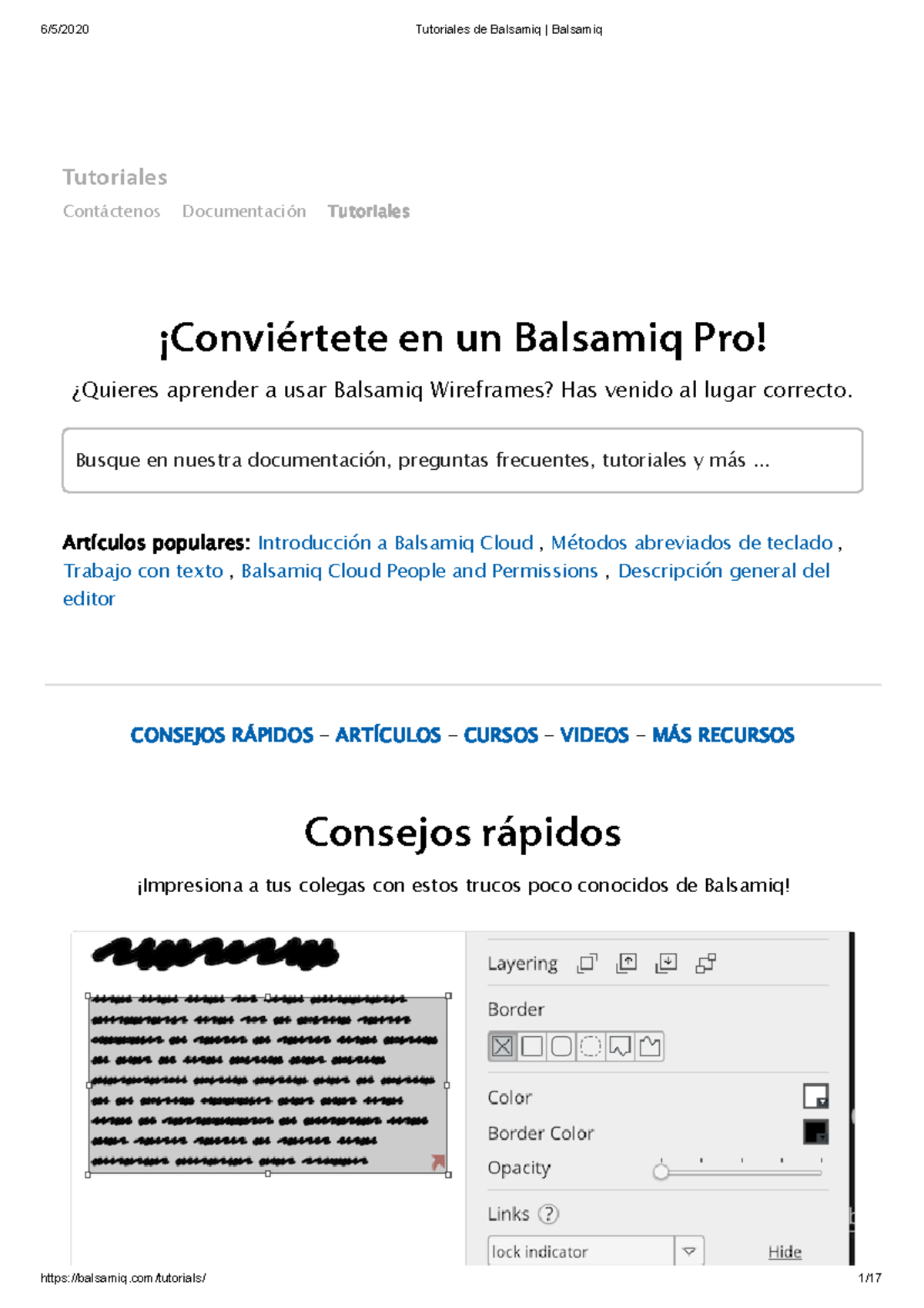 Tutoriales de Balsamiq Balsamiq - Tutoriales Contáctenos Documentación T u t o r i a l e s - Studocu