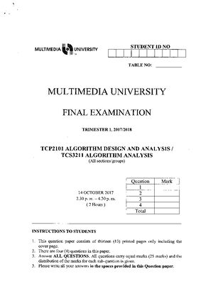 Lec Lab Practice Questions 1-7 - Subject Name: Algorithm Design and ...