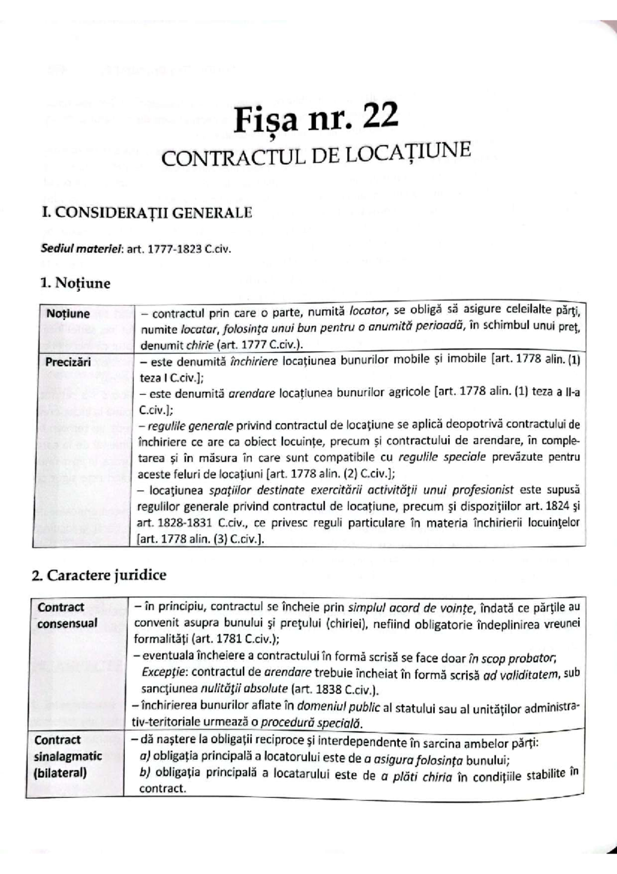 Contractul de Locatiune - Drept civil - Studocu