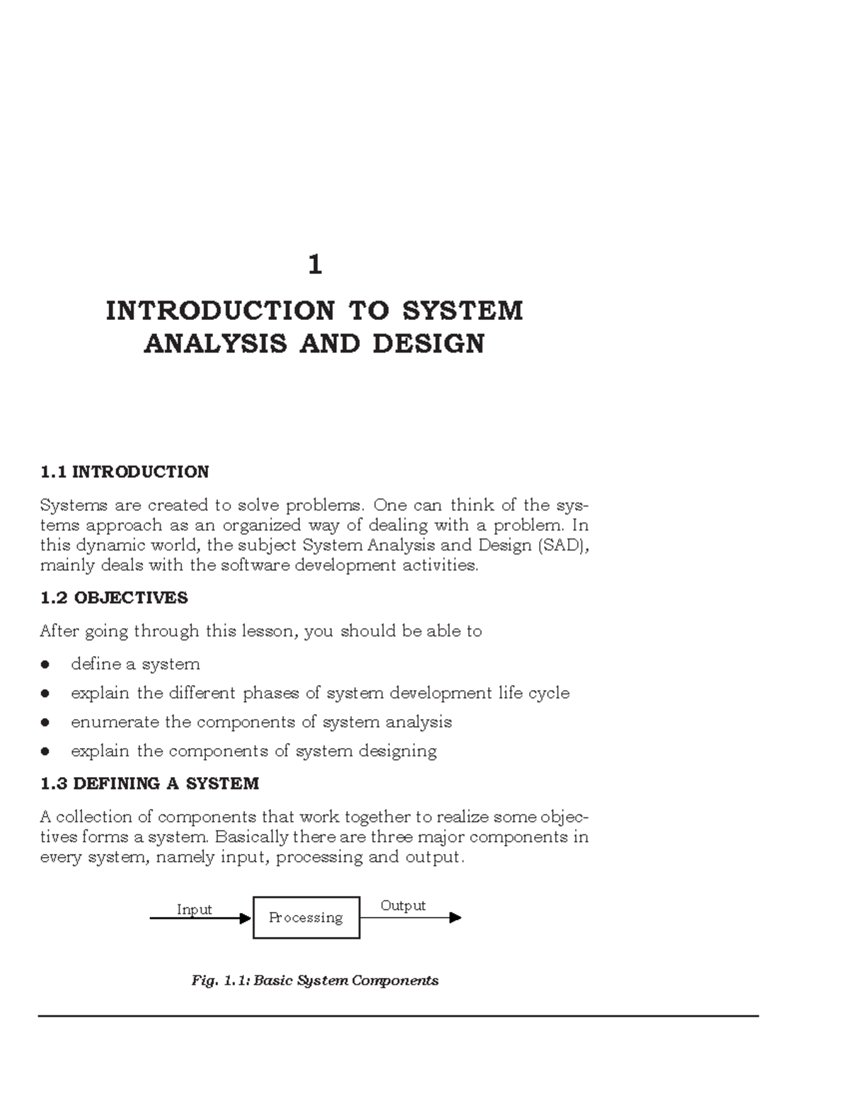 Cca1system analy - 1 INTRODUCTION TO SYSTEM ANALYSIS AND DESIGN 1 ...