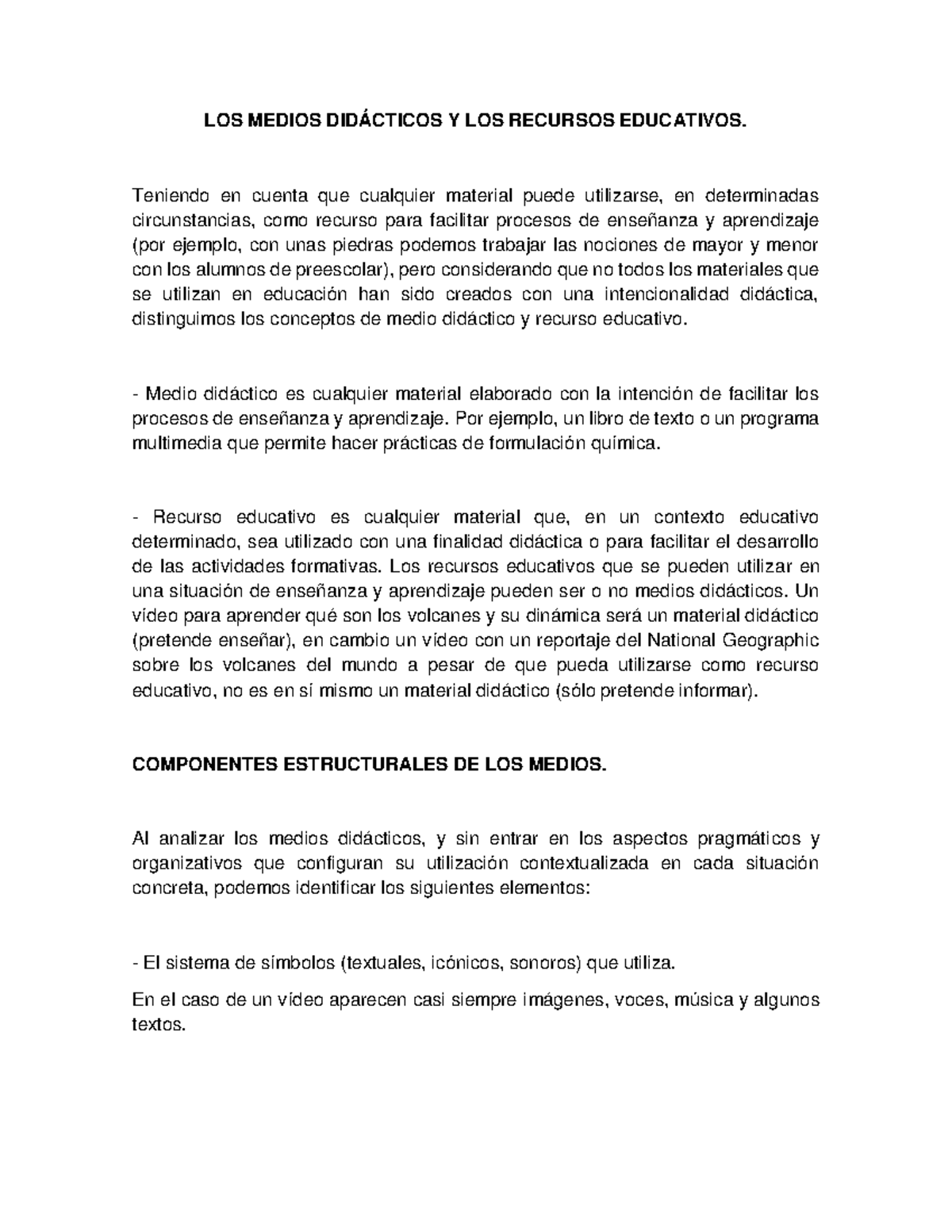 LOS Medios Didácticos Y LOS Recursos Educativos - LOS MEDIOS DIDÁCTICOS ...