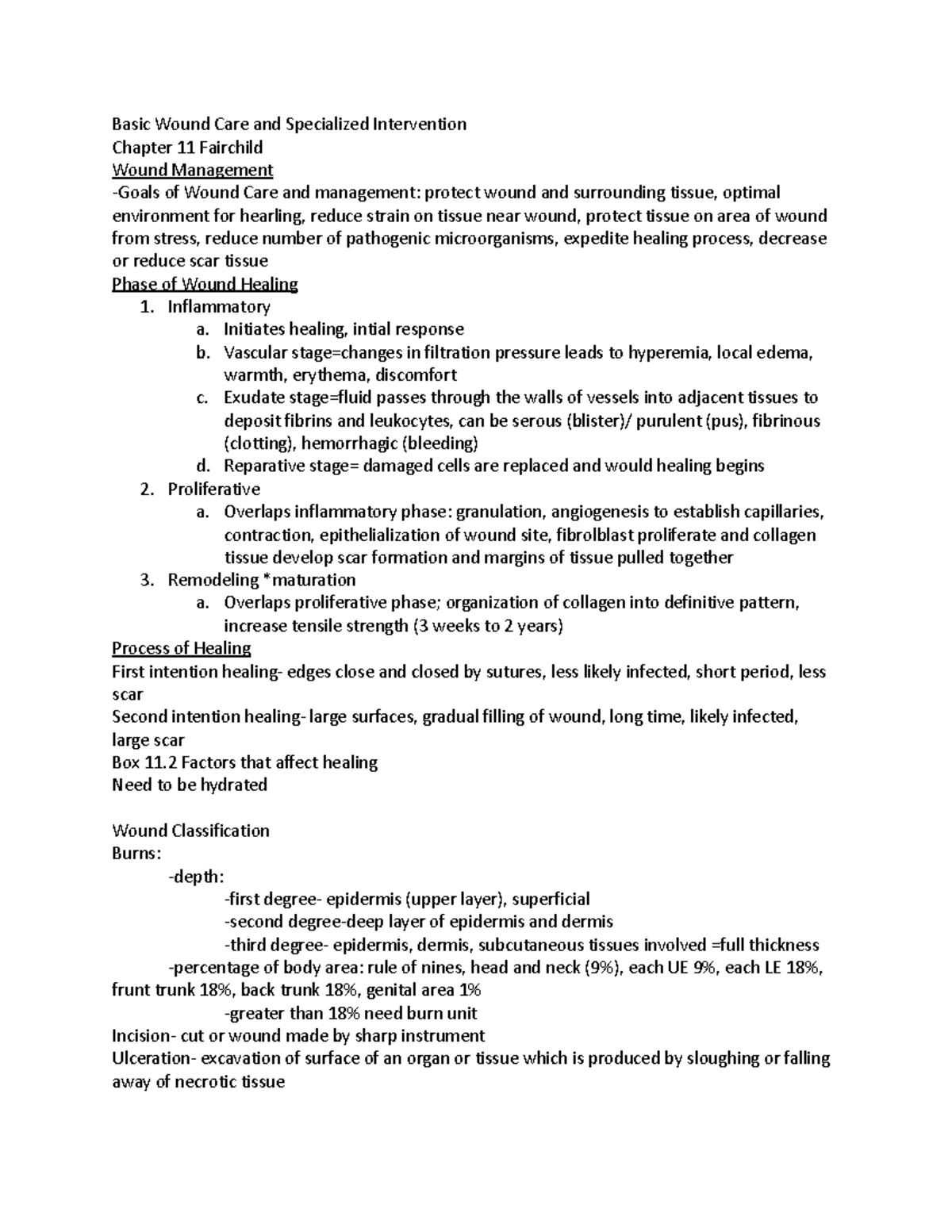 Basic Wound Care and Specialized Intervention - Inflammatory a ...