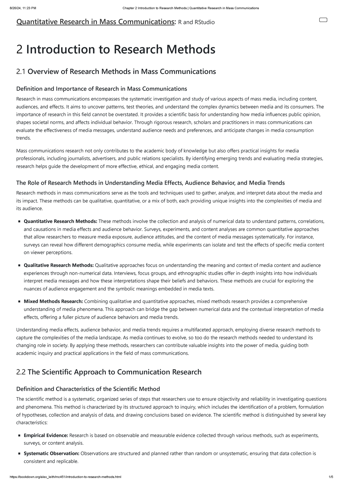 Chapter 2 Introduction to Research Methods Quantitative Research in ...