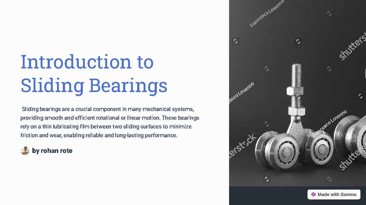 Untitled - Aaaaaa - Introduction to Sliding Bearings Sliding bearings ...