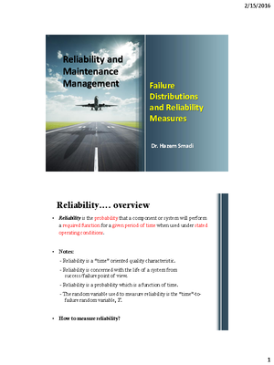 Chapter 4 Part I - Ebeling, Intro to Reliability Maintainability ...