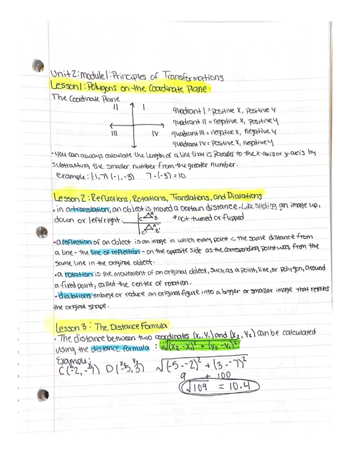 Unit 2 Module 1 Principles Of Transformations - MATH 1330 - Studocu