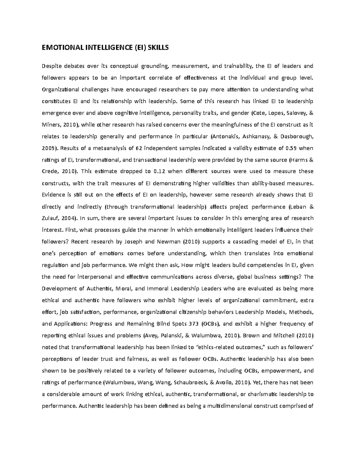 Emotional Intelligence (EI) Skills - EMOTIONAL INTELLIGENCE (EI) SKILLS ...