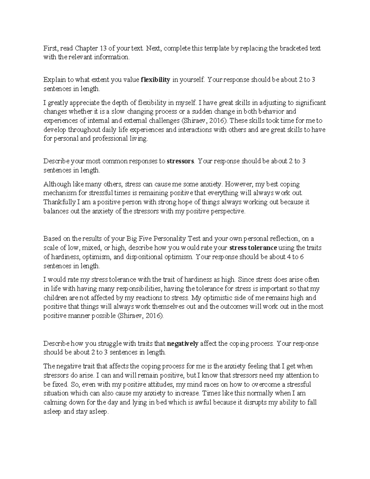 PSY 328 Module Six Journal Template - First, read Chapter 13 of your ...