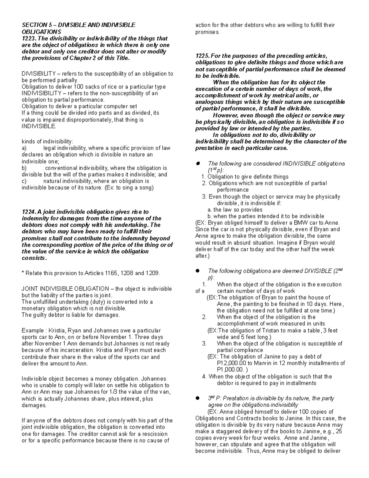 Section 5 - chap - The Law on Obligations and Contracts - SECTION 5 ...