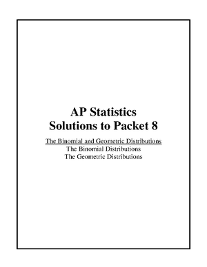 Stats 101 WH CH 8 Solution - Stats 101: Written Homework Ch 8 SOLUTIONS ...