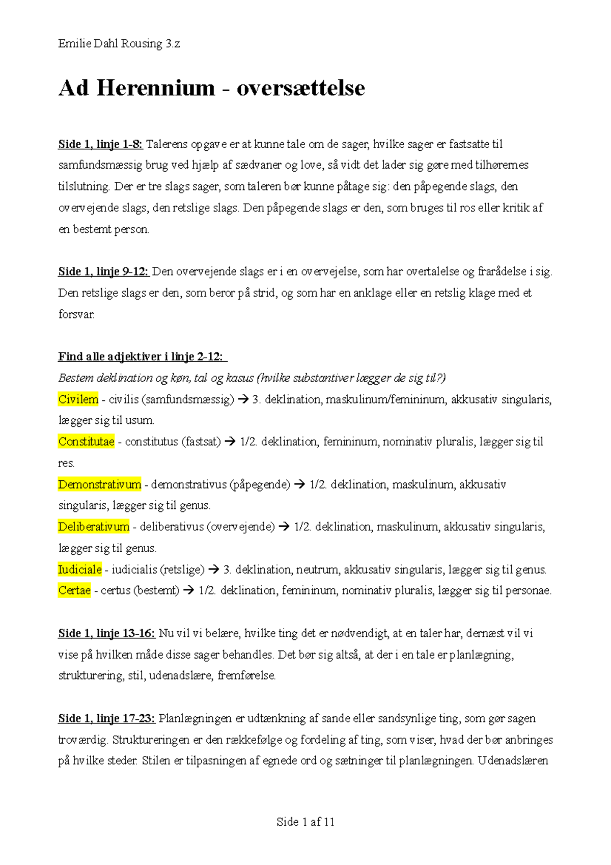 Ad Herennium - oversættelse - Ad Herennium - oversættelse Side 1, linje ...