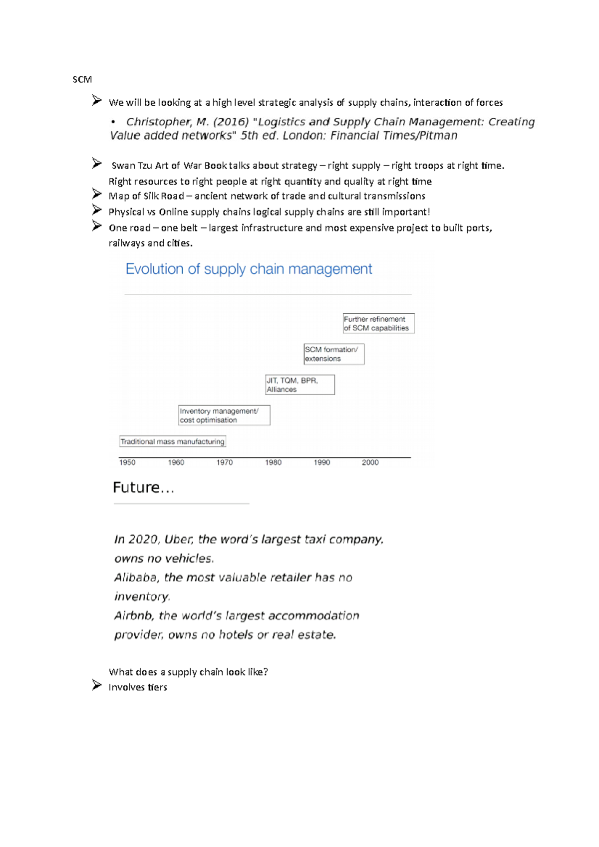 Lecture 1 - what is SCM - SCM We will be looking at a high level ...