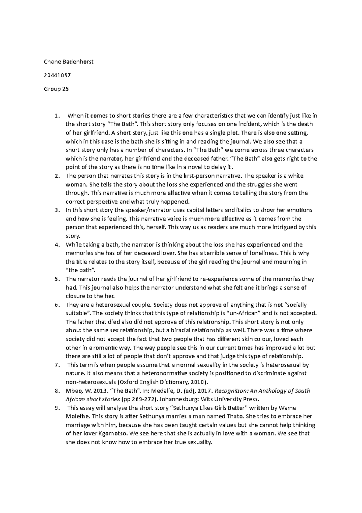 Week 6 Answers - eng 120 practical examples - Chane Badenhorst 20441097 ...