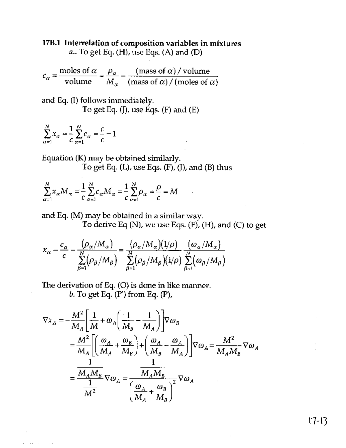 Problem Set 5 solution - 173 Interrelation of composition variables in ...