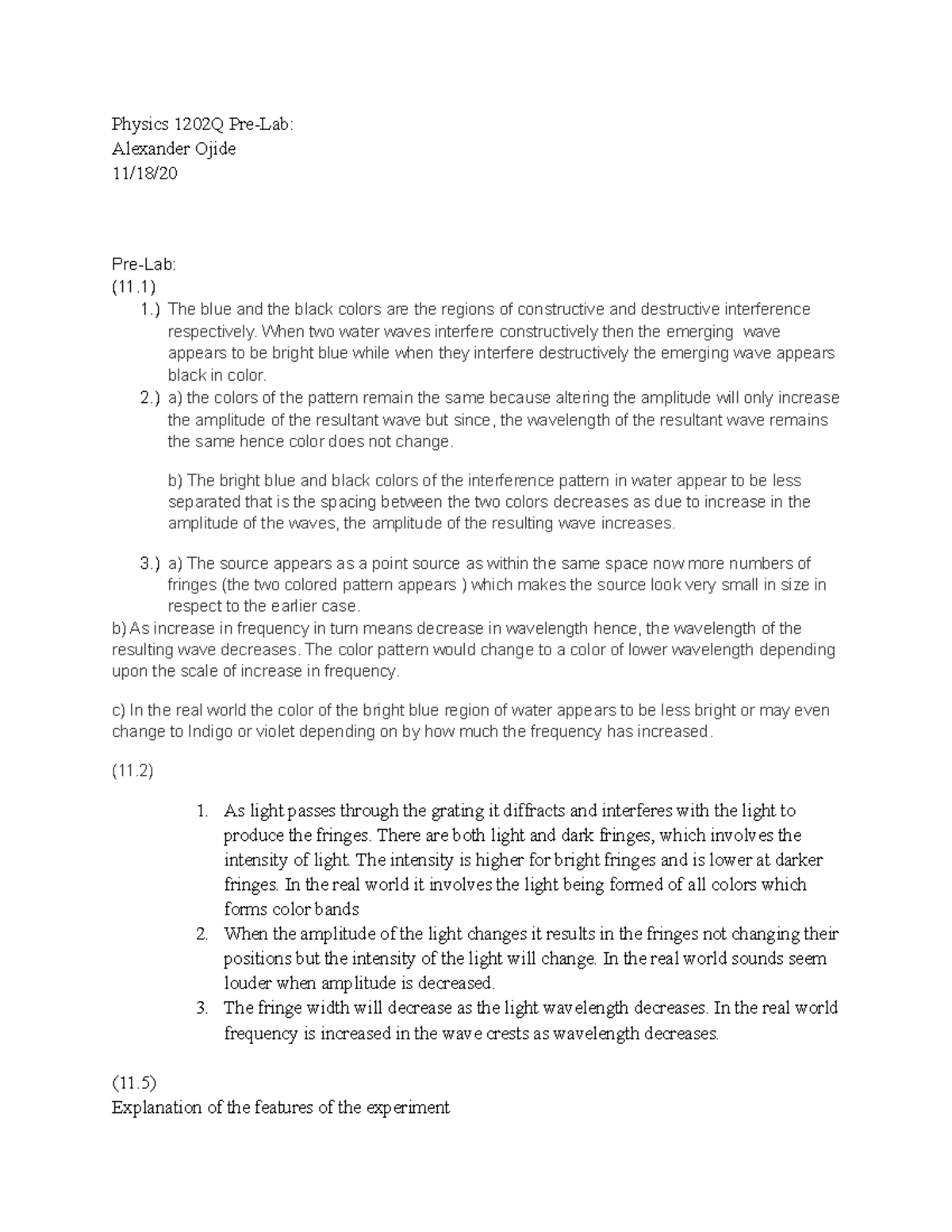 Physics 1202Q Pre-Lab - Physics 1202Q Pre-Lab: Alexander Ojide 11/18 ...