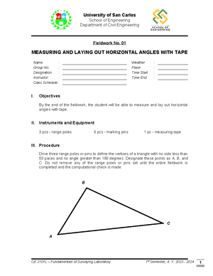 FW 2 - Differential Leveling Using An Engineer's Level - School of ...