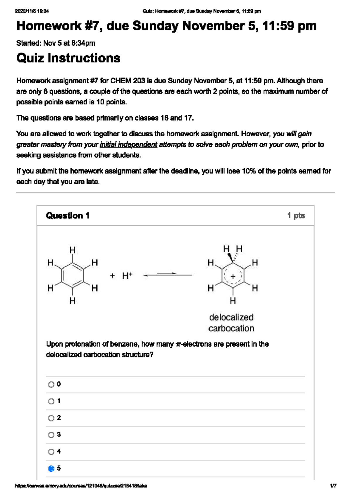 Homework#7 - 19:34 Quiz: Homework due Sunday November 5, 11:59 pm ...