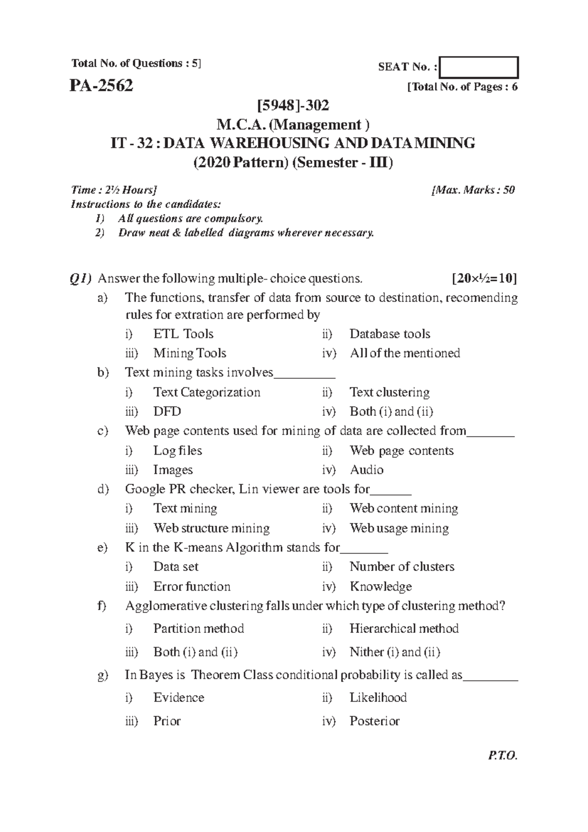 Oct 2022 - Pune University MCA Question Papers PDF 2023 2024 Get the ...