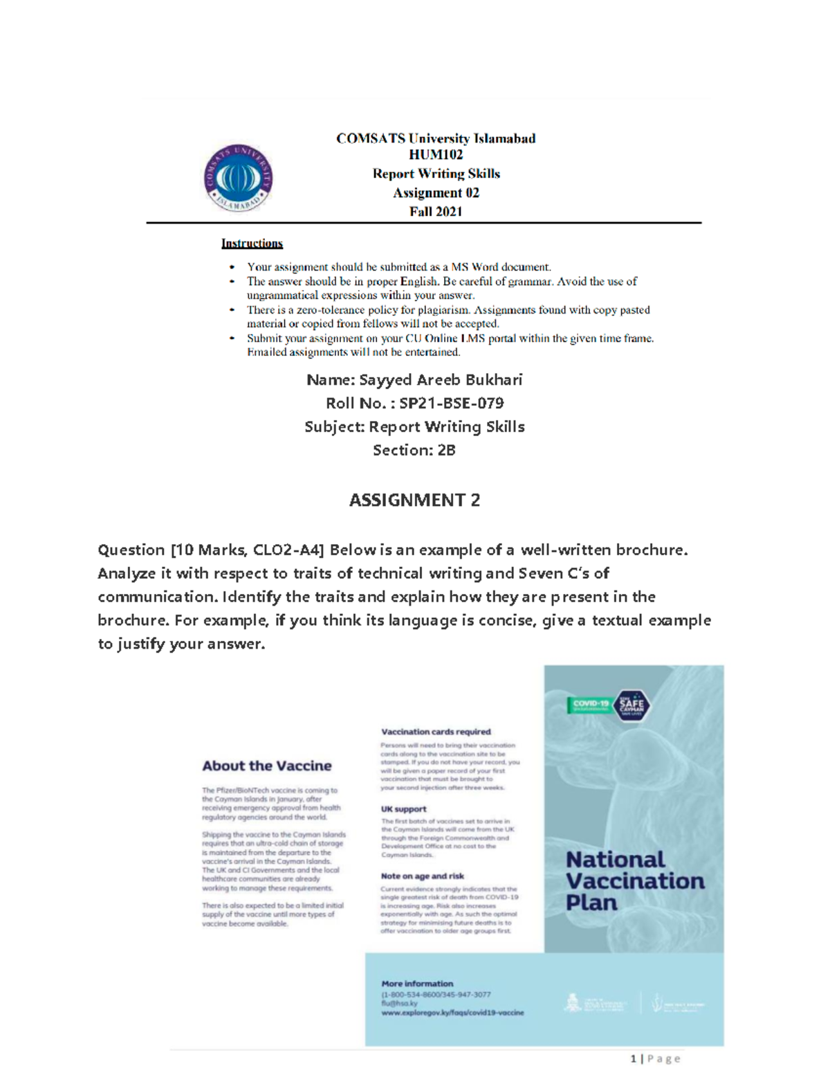 R.W.S Assignment 2 - Name: Sayyed Areeb Bukhari Roll No. : SP21-BSE ...