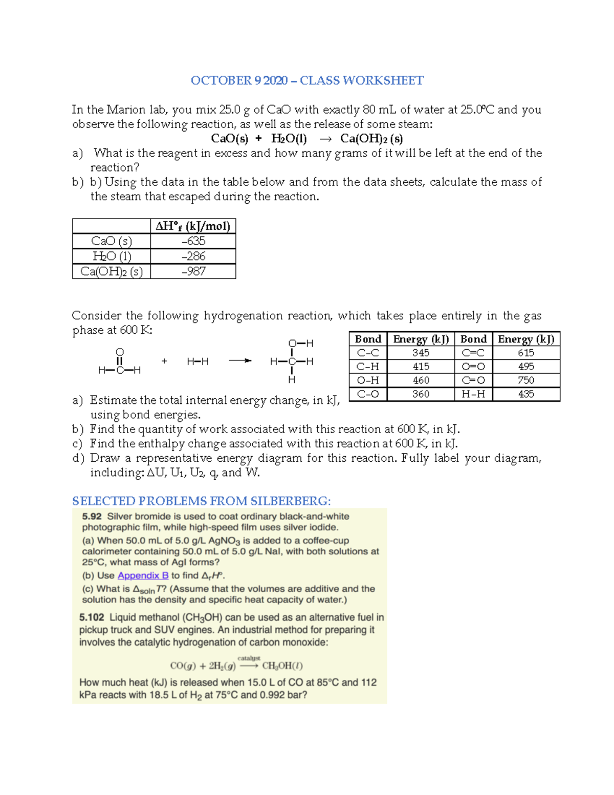 OCT 9 Worksheet - Blank - OCTOBER 9 2020 – CLASS WORKSHEET In the ...