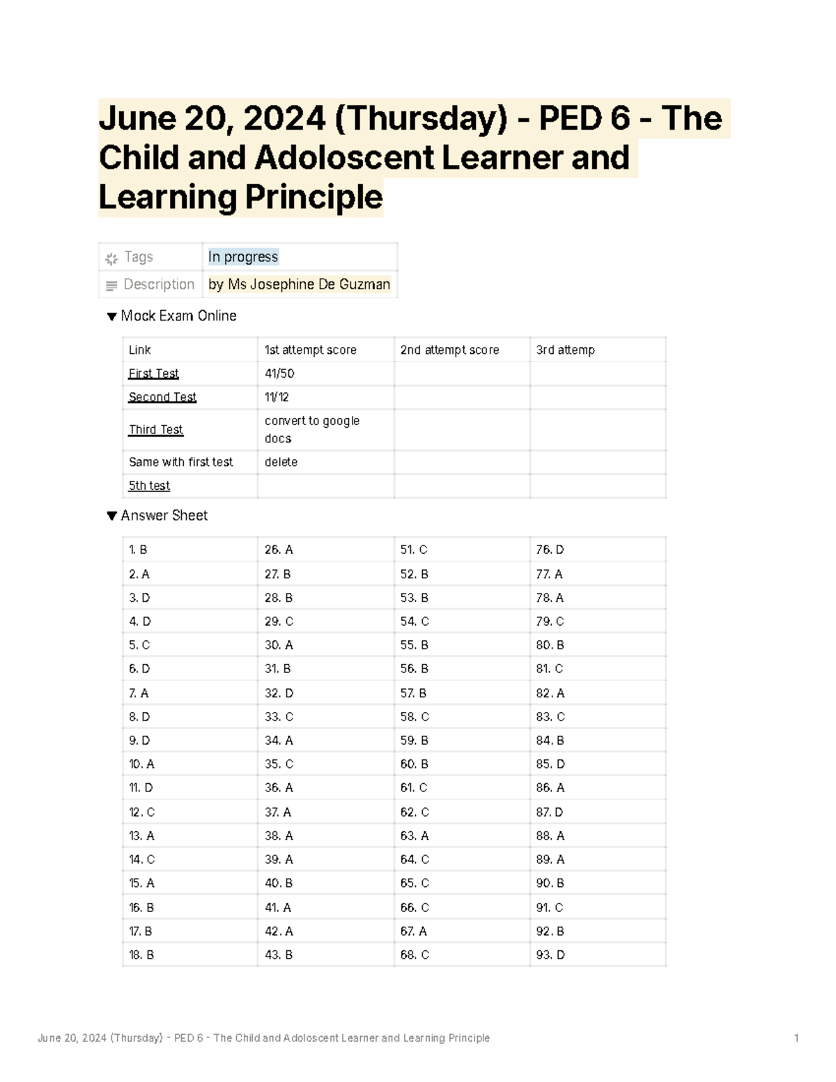 June 20, 2024 (Thursday) - PED 6 - The Child and Adolescense - June 20, 2024 (Thursday) - PED 6 ...