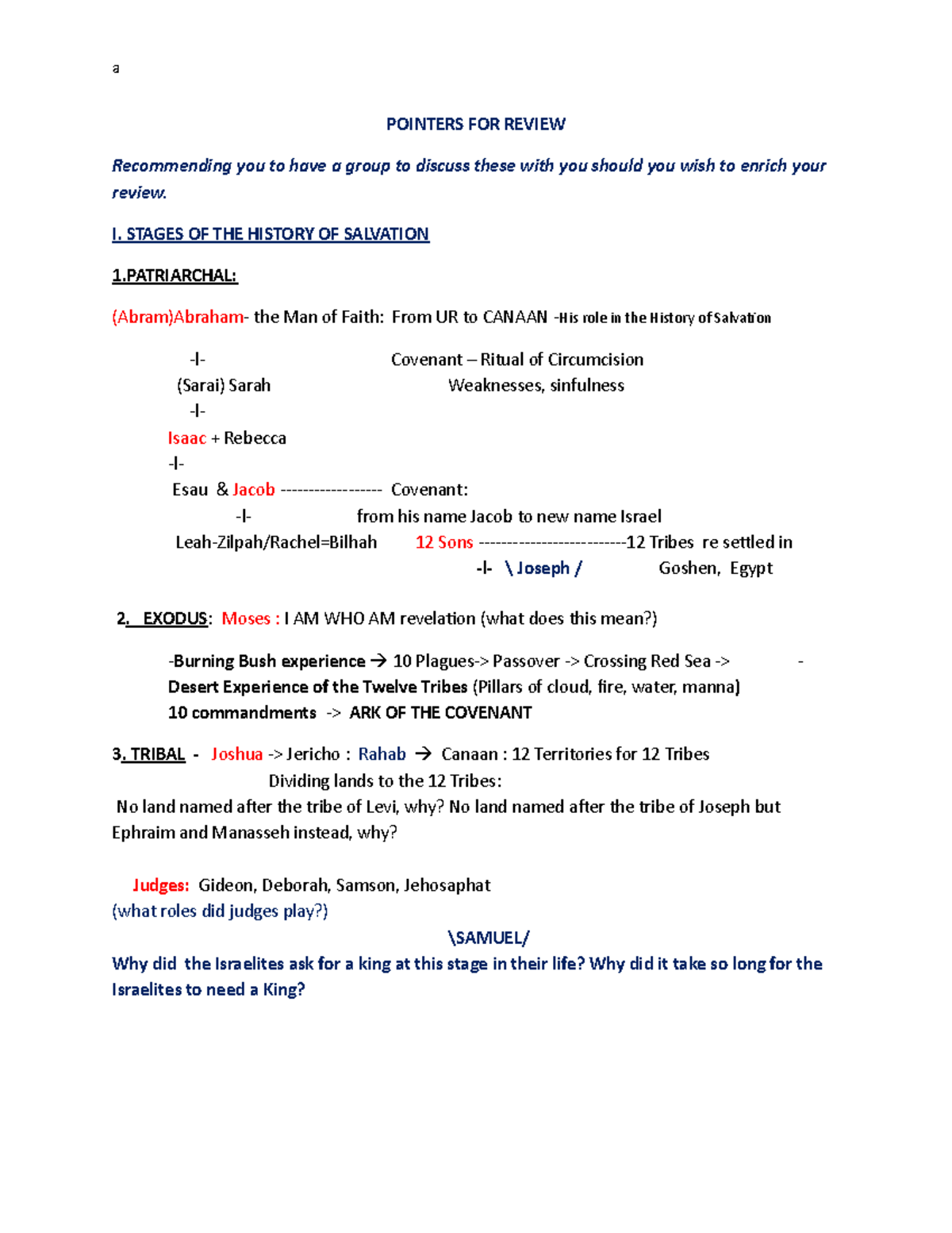 Pointers FOR Review - Study - a POINTERS FOR REVIEW Recommending you to ...