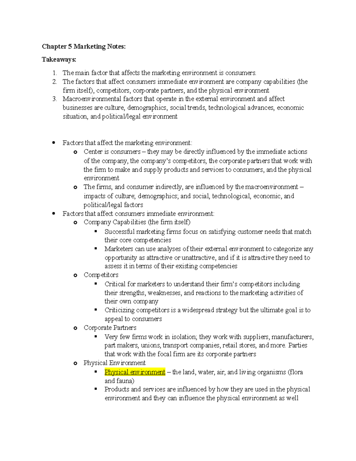 Chapter 5 Marketing Notes - Chapter 5 Marketing Notes: Takeaways: The ...