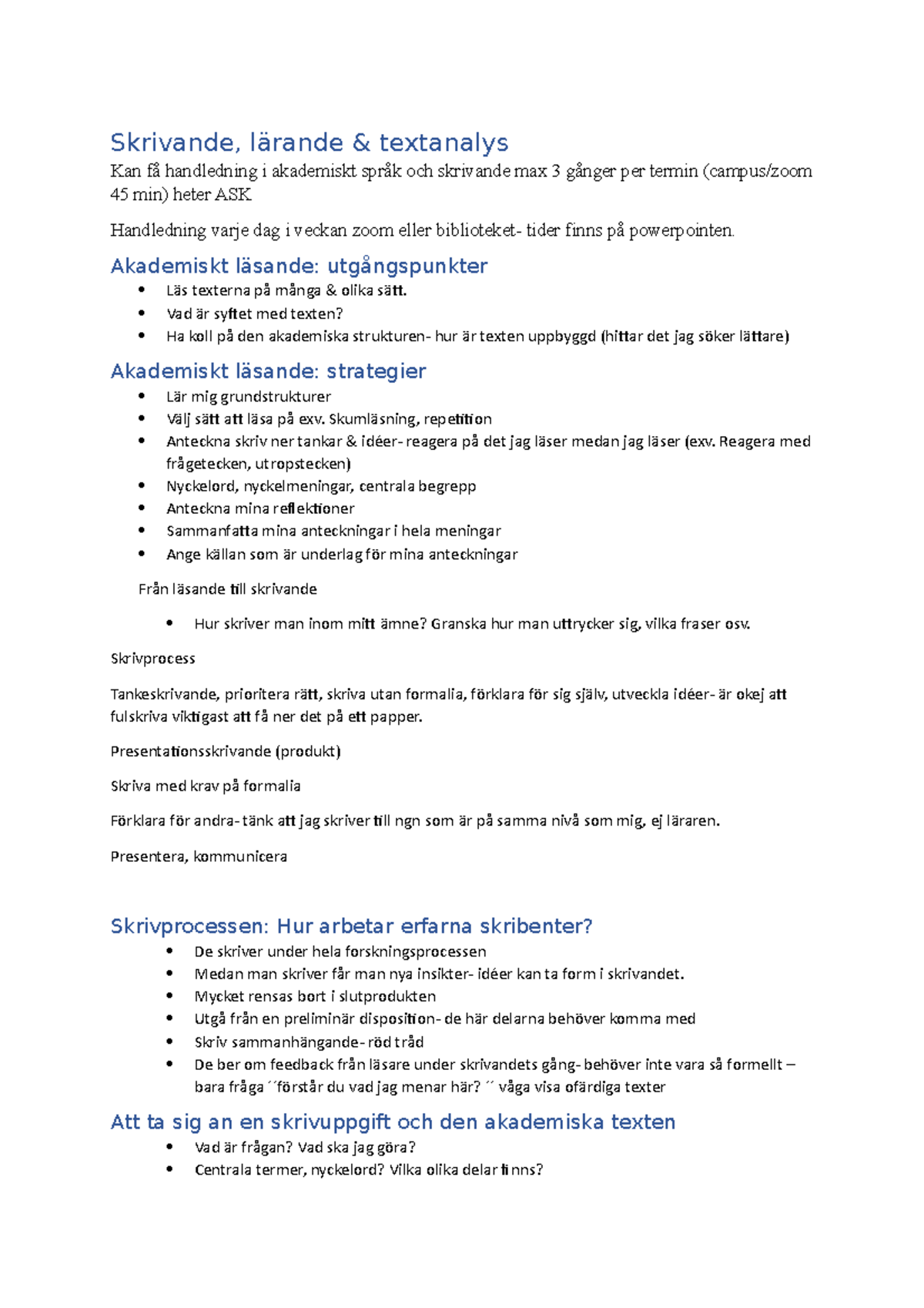 Akademiskt skrivande, inför Tenta - Skrivande, lärande & textanalys Kan ...