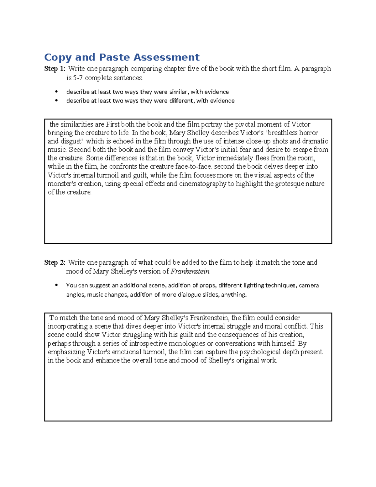 Document 122 - Copyyyy copy - Copy and Paste Assessment Step 1: Write ...