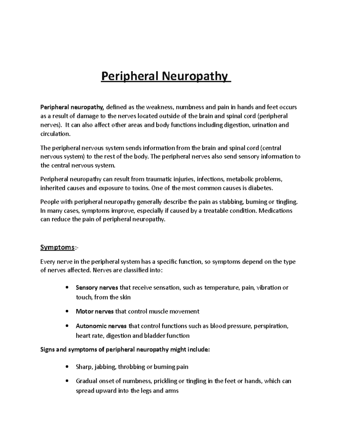 Prfral neuropathy 003 - Peripheral Neuropathy Peripheral neuropathy ...