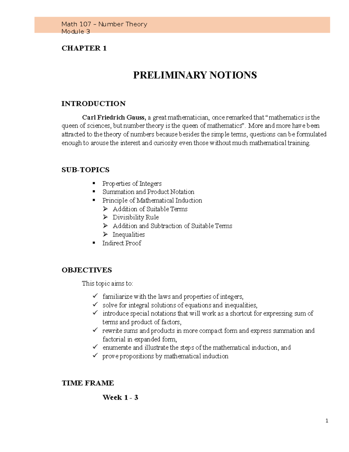 MAth-107 - Modules - Module 3 CHAPTER 1 PRELIMINARY NOTIONS ...
