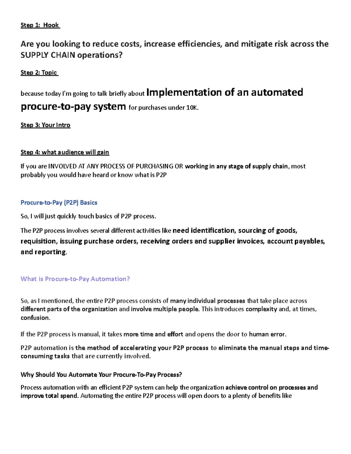 P2P Automation - Step 1: Hook Are you looking to reduce costs, increase ...