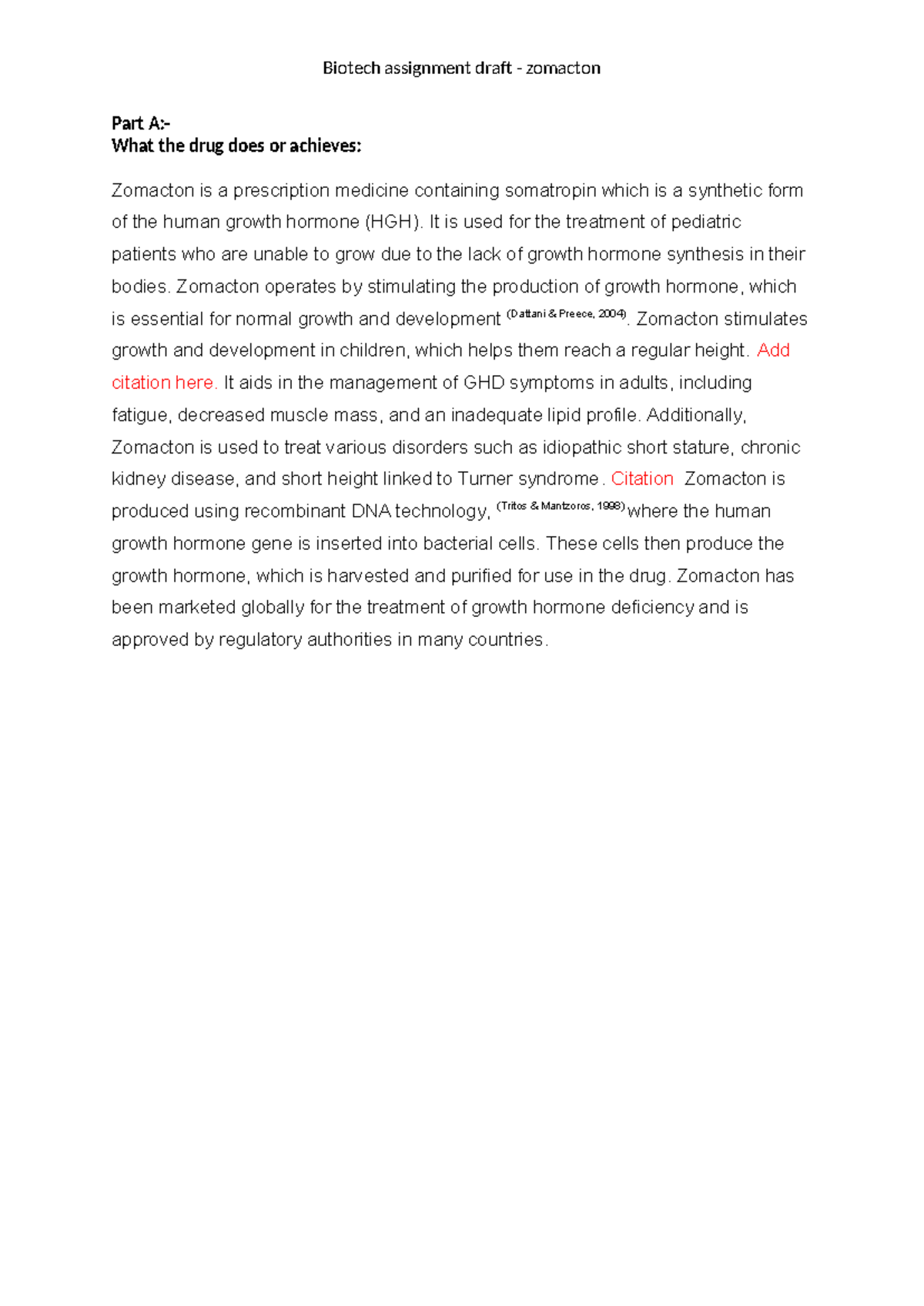 Assignment draft - It is used for the treatment of pediatric patients ...