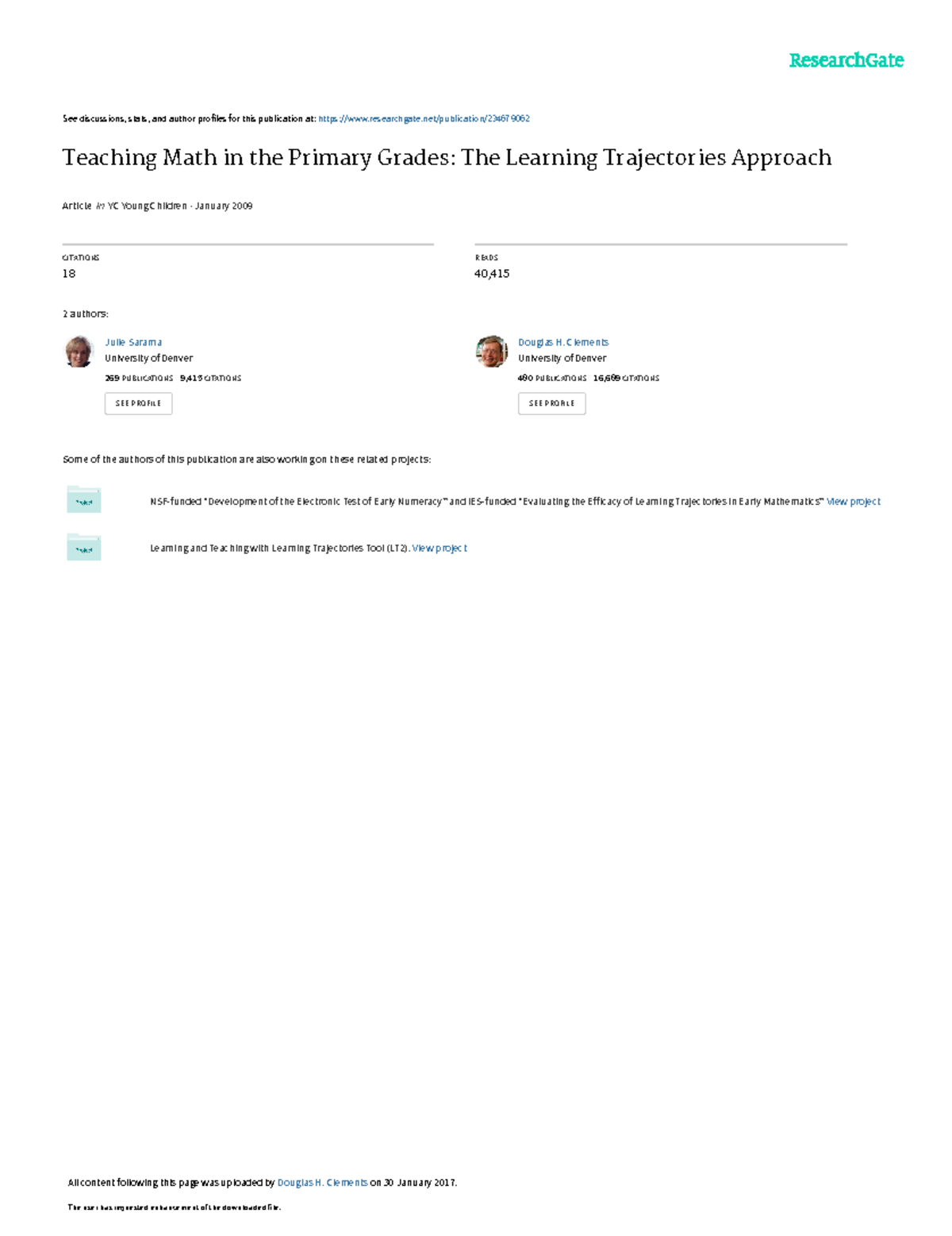 Learning Trajectory Approach - See discussions, stats, and author ...
