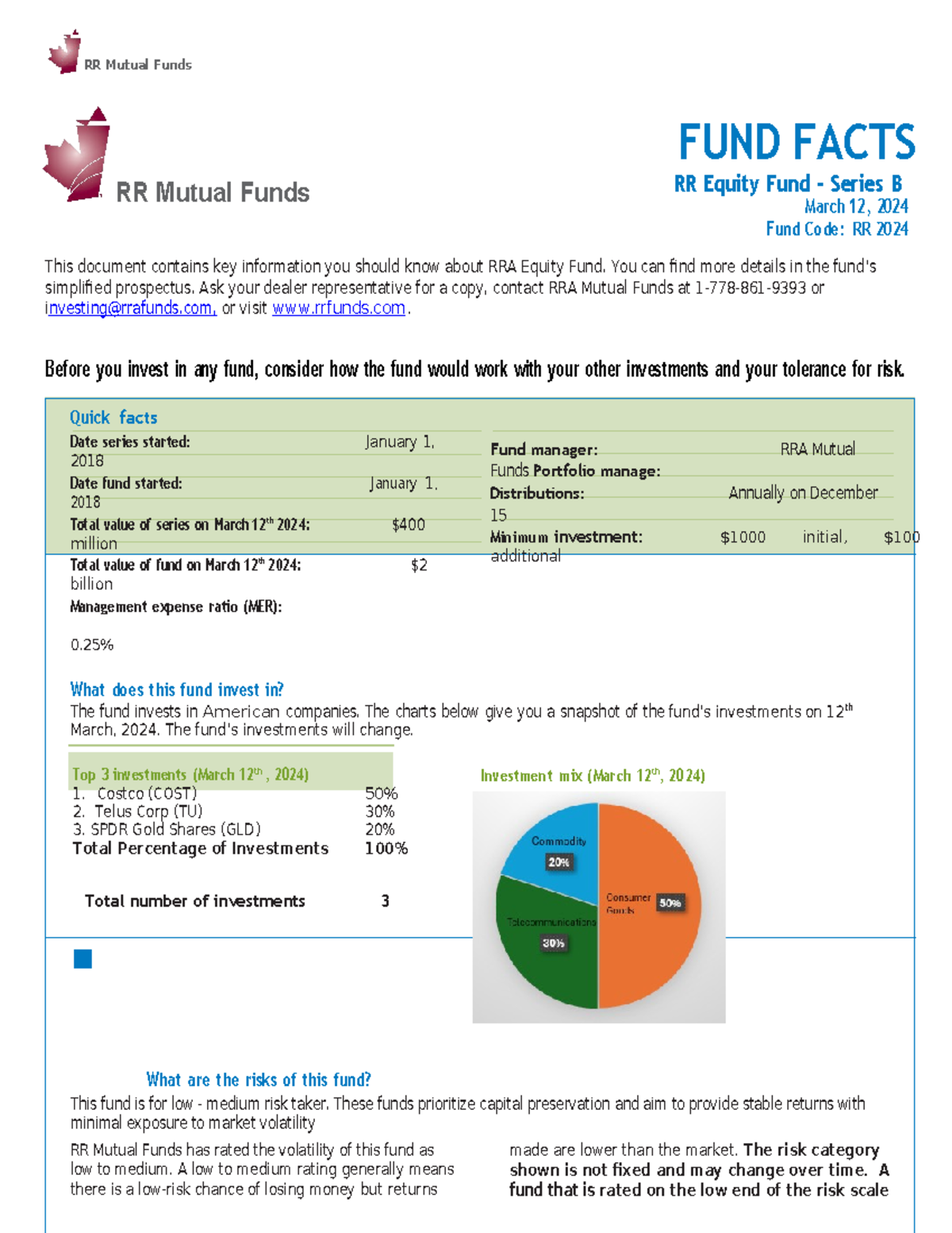 RR Mutual Funds - You can find more details in the fund’s simplified ...