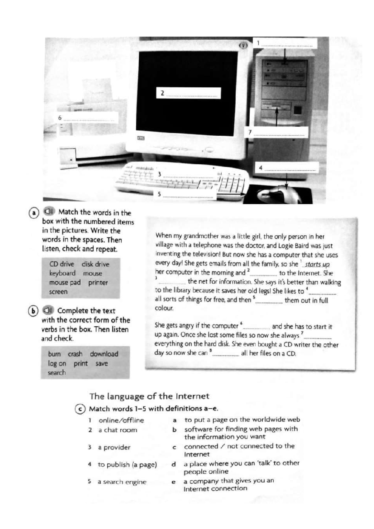 Info3 - dasdad - 1 2 6 7 4 3 5 a Match the words in the box with the ...