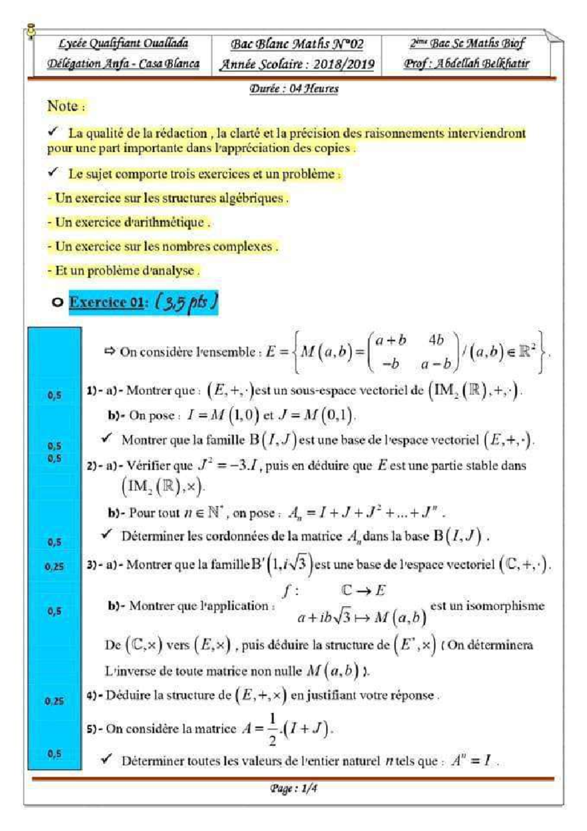 Bac-blanc-sm - it's a good serie of exercices to train. - mathimatique ...